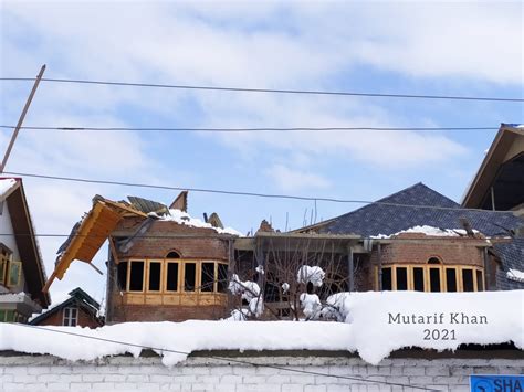 Snowfall Aftermath Residential House Damaged In Tengpora Bypass