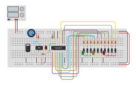 Circuit Design 74hc4017 Tinkercad