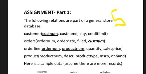 solved assignment part 1 the following relations are part