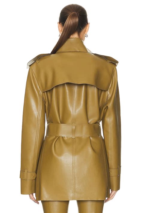 Norma Kamali Double Breasted Trench Coat In Woods Fwrd