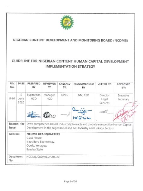 Ncdmb Hcd Guideline June 2020 Pdf