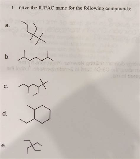 Solved Give The IUPAC Name For The Following Compounds Chegg