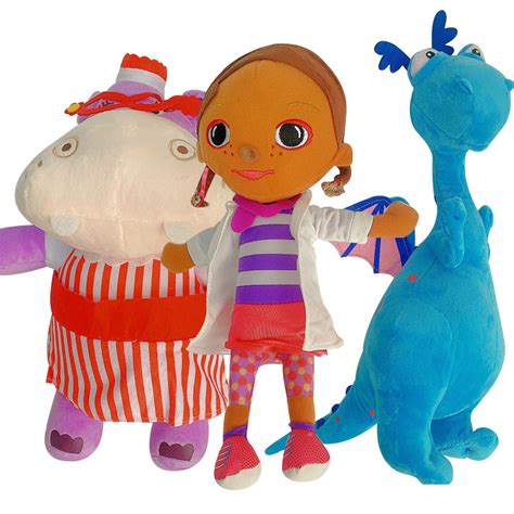 20cm 30cm Doc Mcstuffins Toys Lambie Stuffy Hallie Chilly Boppy Findo Gabby Giraffe Squeakers