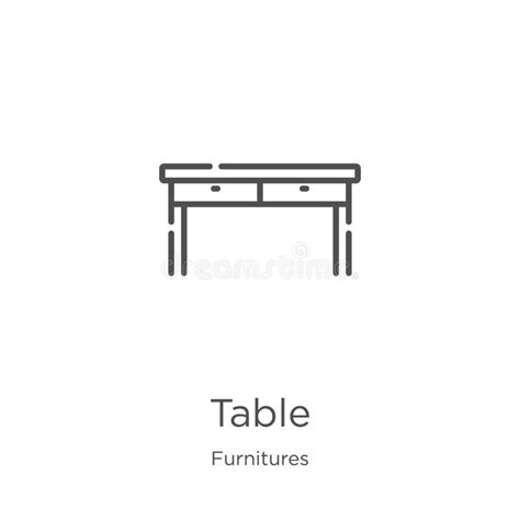 Table Icon Vector From Furnitures Collection Thin Line Table Outline Icon Vector Illustration