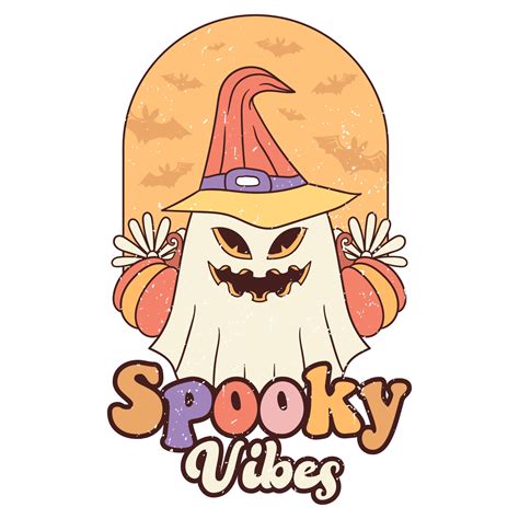 Spooky Season With Smile Ghost Cute Retro Halloween Design Retro