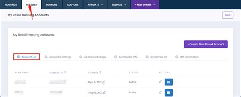 How Can I Viewmanage The Existing Resell Account In My Reseller Account