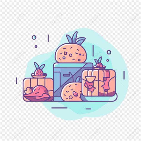 該插圖描繪了各種水果口味的熱帶食品 向量草圖eps圖案素材免費下載，可愛卡通圖片，尺寸4267 × 4267px Lovepik