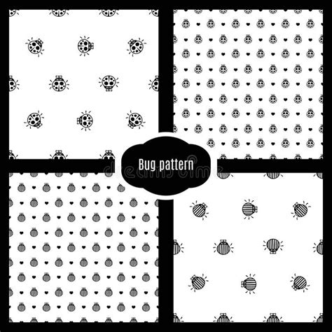 Set Bug Seamless Vector Pattern Stock Vector Illustration Of Insect Background 64910355