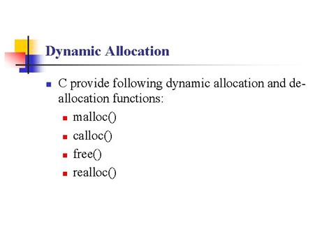 Introduction Of Memory Allocation Memory Allocation N There