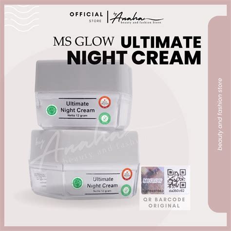 Jual ️anaha ️ Ultimate Night Cream Ms Glow Krim Malam Wajah Flek