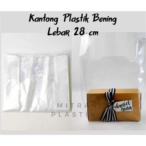 Jual Kantong Plastik Pe Bening Lebar 28 Cm Isi 39 Pcs Kresek Transparan
