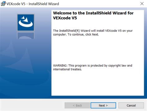 在 Windows 上安装 VEXcode V5 VEX 图书馆