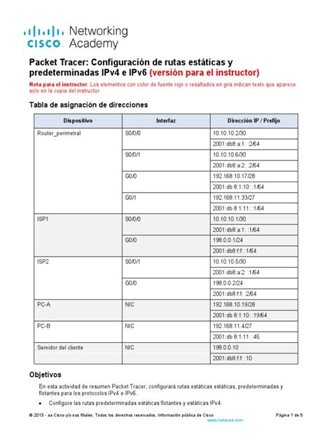 Packet Tracer Configure Ipv4 And Ipv6 Static And Default Routes Ilm