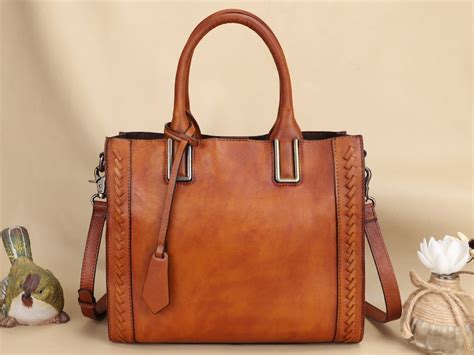 Genuine Leather Satchel Handbag For Women Vintage Handmade Etsy