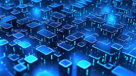 Data Distribution Blue Background With Cells A 3d Render Of Distributed
