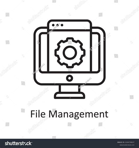 File Management Vector Outline Icon Design Stock Vector Royalty Free Shutterstock