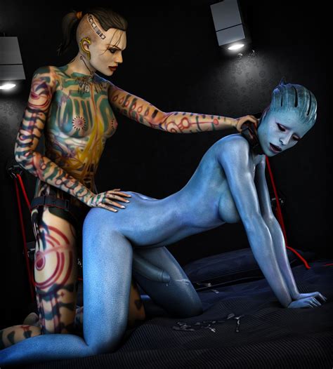 Rule 34 1futa 1girls 3d 3d Artwork Asari Asarimaniac Bioware Blue Skin Breasts Cum Cum While