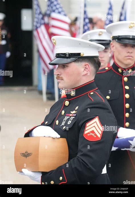 St Louis United States 03rd May 2024 An Honor Guard Carries The Remains Of Marine Sgt