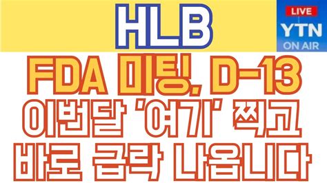 HLB 에이치엘비 매수 매도 주가전망 FDA 미팅 D 13 이번 달 여기 찍고 바로 급락 나옵니다 YouTube