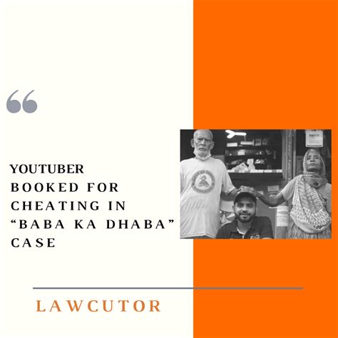 Youtuber Booked For Cheating In “baba Ka Dhaba” Case Lawcutor
