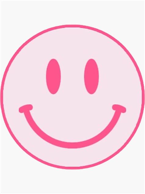 Pink Smiley Face Sticker For Sale By Freshprintzz Redbubble