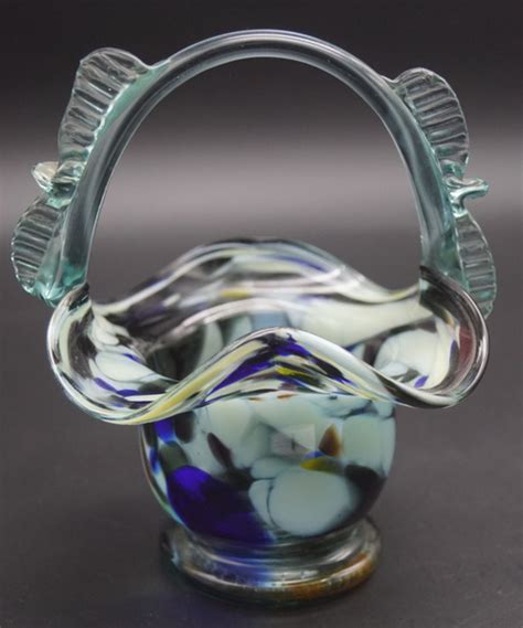 Конфетница Корзинка Цветное стекло СССР 1970 1980 купить по низким ценам в интернет