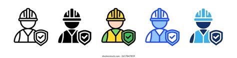 Construction Safety Icon Collection Multiple Styles Stock Vector Royalty Free 2617847859