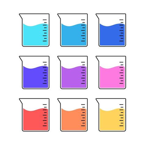Science Rectangle Beakers Multiple Colours Premium Ai Generated Vector