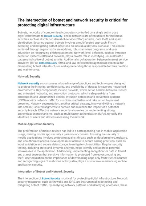 ppt the intersection of botnet and network security is critical for
