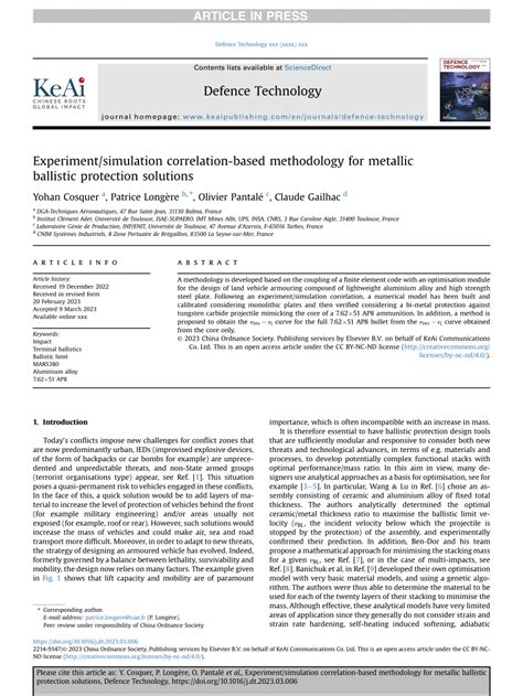 pdf experiment simulation correlation based methodology for metallic
