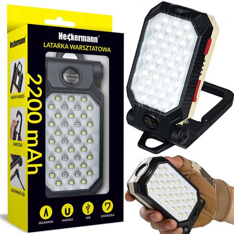 LAMPA LATARKA WARSZTATOWA LED COB HAK MAGNES USB 5905325701920 Za 45