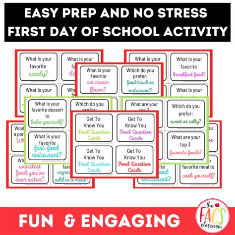 Back To School Icebreaker For Food And Nutrition Class Food Questions