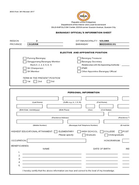 Boi Sheet New Pdf Government