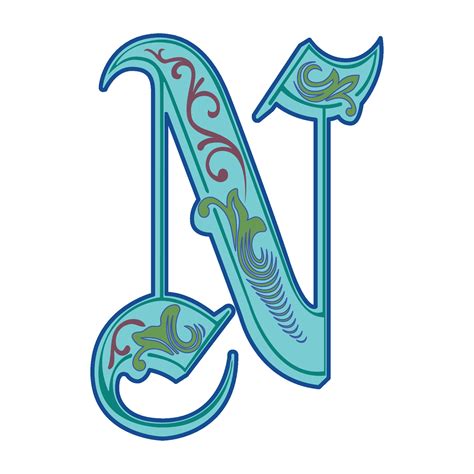 Art Royal Initial Caps Font Capital Letter N Vector Design 35789419