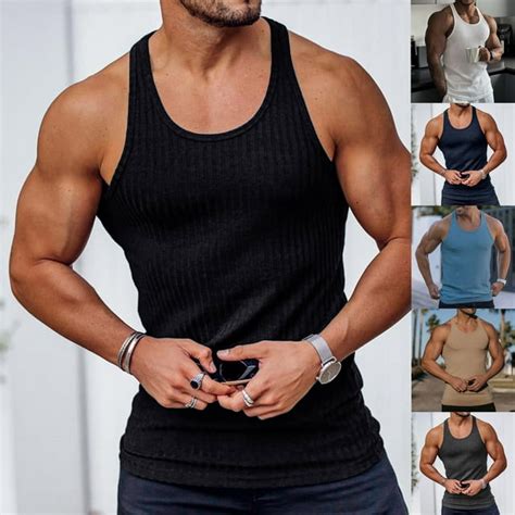 Jinhomg Mens Racerback Tank Tops Lightweight Comfy Stringer Workout