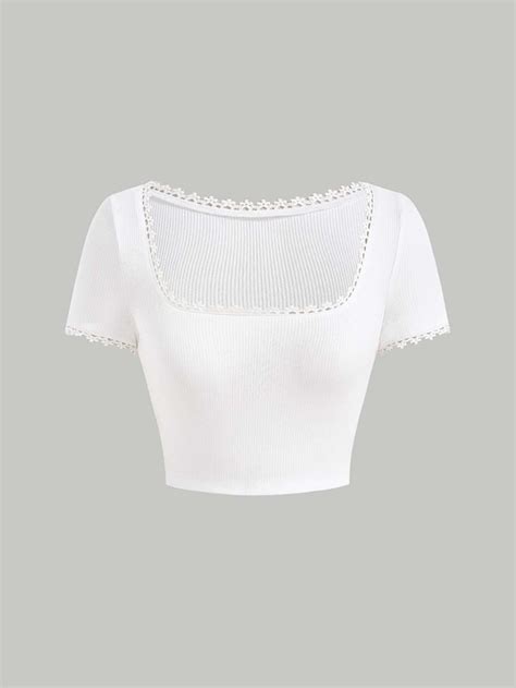 Shein Mod Solid Scoop Neck Tee Shein Usa