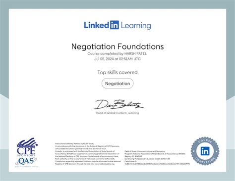 Harsh Patel On Linkedin Certificate Of Completion
