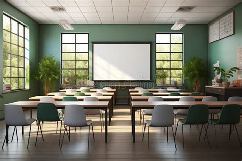 Interior Of Classroom Empty Education Concept Stock Illustration