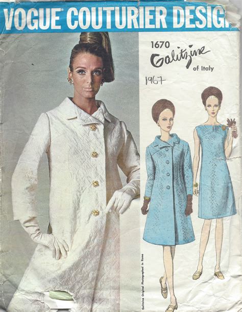 1967 Vintage VOGUE Sewing Pattern B34 COAT DRESS 1340 By IRENE