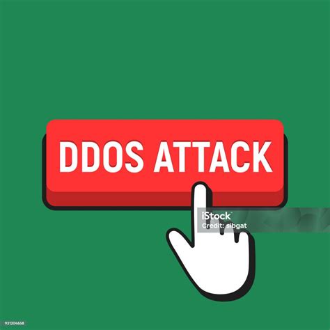 Hand Mouse Cursor Clicks The Ddos Attack Button Stock Illustration Download Image Now