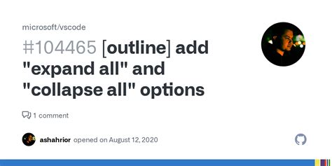 Outline Add Expand All And Collapse All Options · Issue 104465 · Microsoftvscode · Github