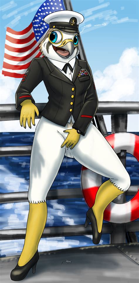 Rule 34 Absurd Res American Flag American Kestrel Anthro Bodily Fluids Bottomless Clothed