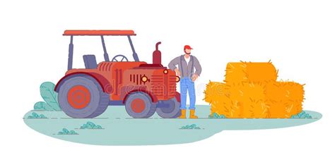 Farm Tractor Hay Baler Stock Illustrations 131 Farm Tractor Hay Baler