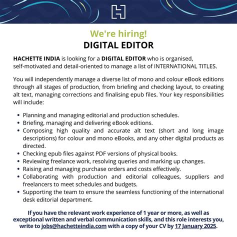 Applications For This Are Now Closed Hachette Book Publishing India