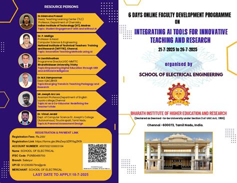 6 Days Online Faculty Development Program Fdp On “integrating Ai