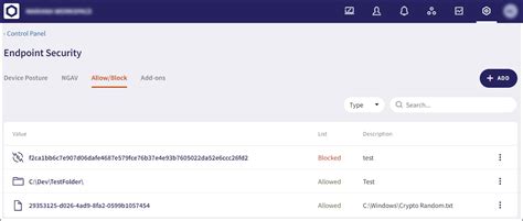 Endpoint Security Allowlist And Blocklist