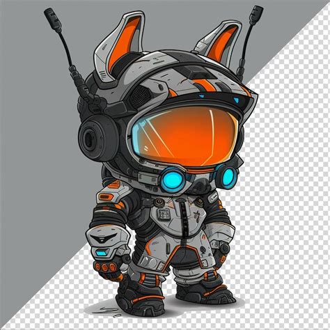 Cute Modern Robot Cartoon Design Chibi Cyborg Cartoon Illustration