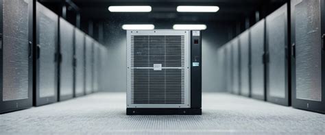empty data center with bright lighting highlighting the central server