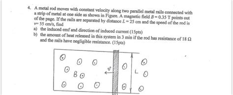 Solved 4 A Metal Rod Moves With Constant Velocity Along Two Chegg Com