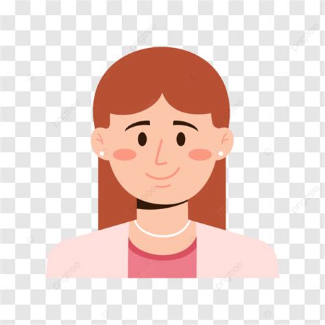 Icon Picture Cute Girl Long Hair Cartoon Illustration Vector Icon